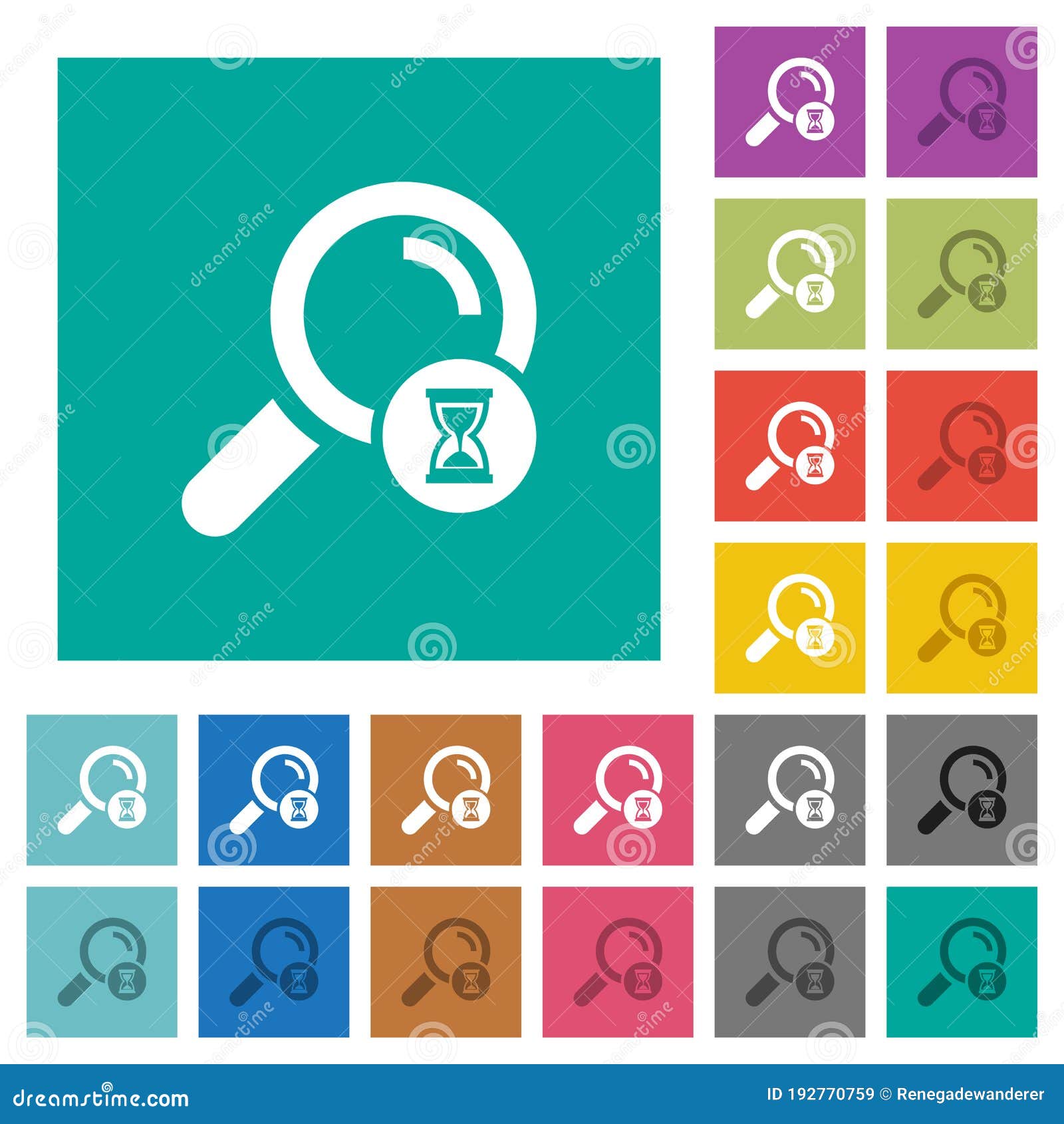 Search in Progress Square Flat Multi Colored Icons Stock Vector ...