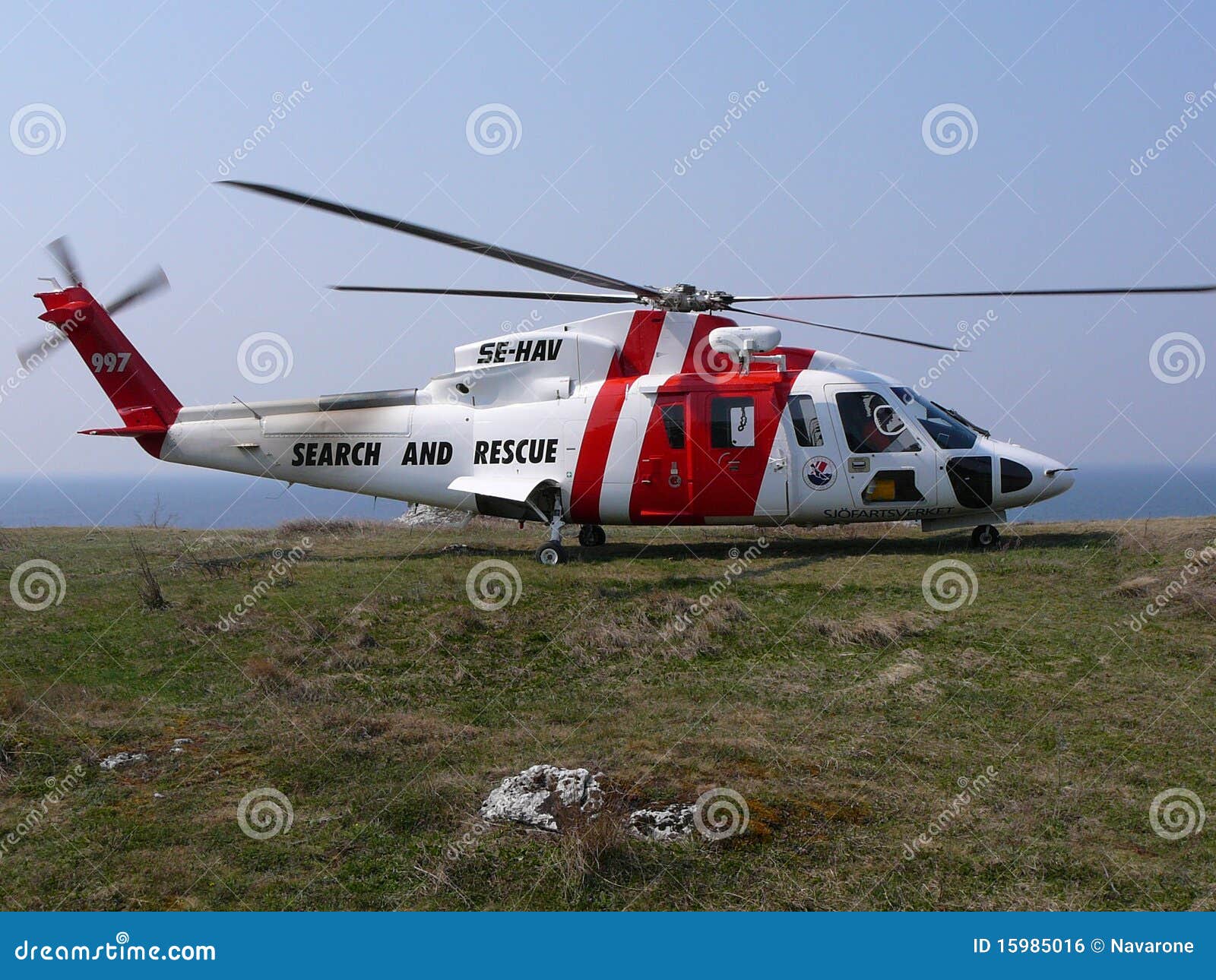Search and Rescue Helicopter Stock Photo - Image of scenic, maritime ...