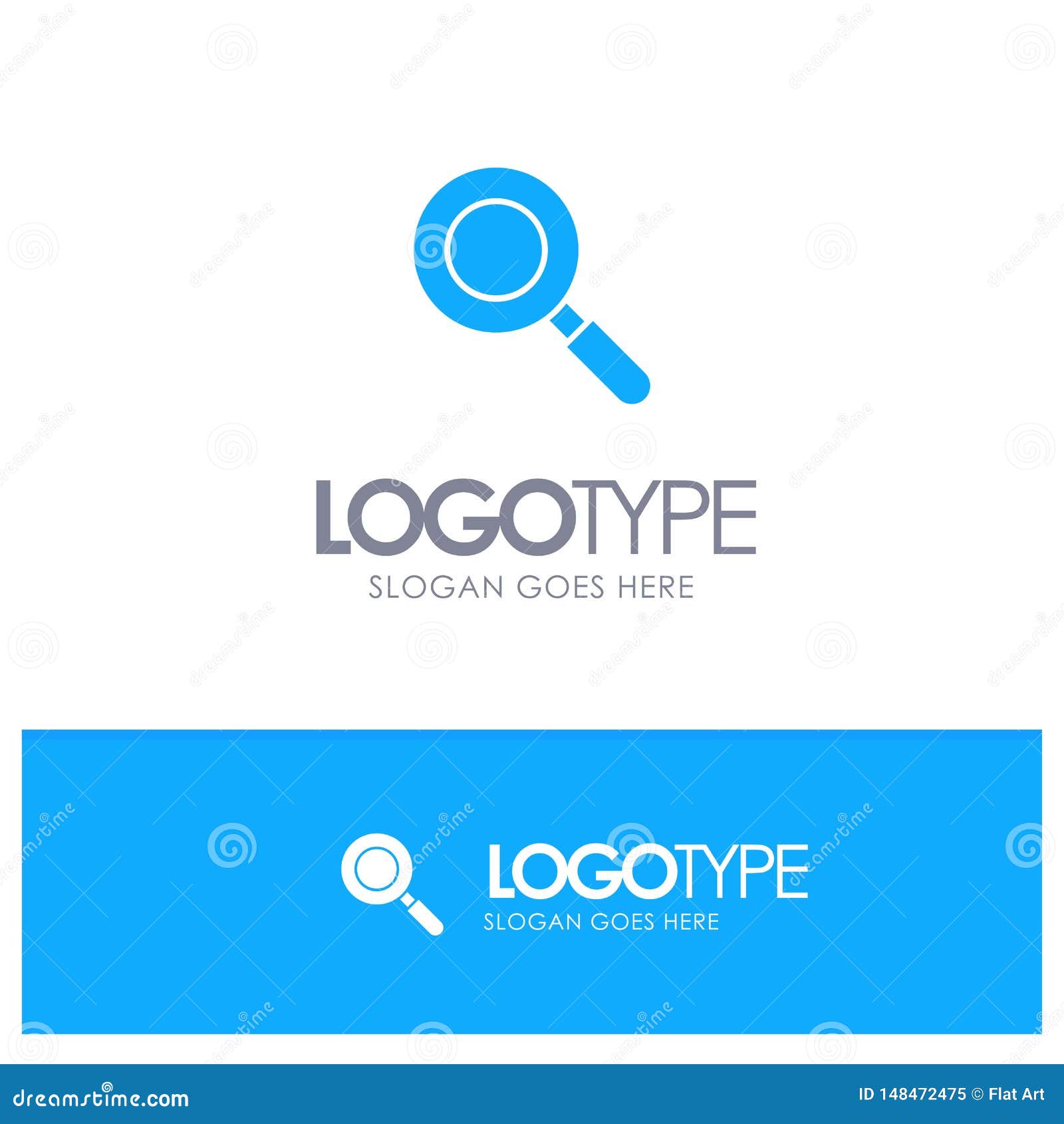 Search, Research, Find Blue Solid Logo with Place for Tagline Stock ...