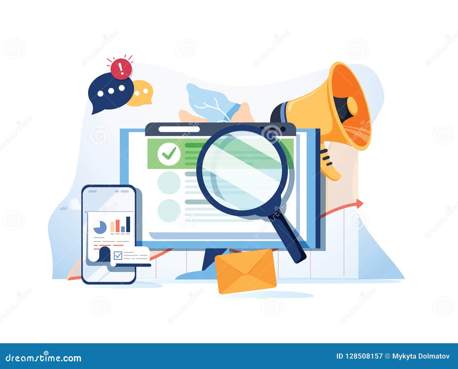 Search Result Optimization SEO Marketing Analytics Flat Vector Banner ...