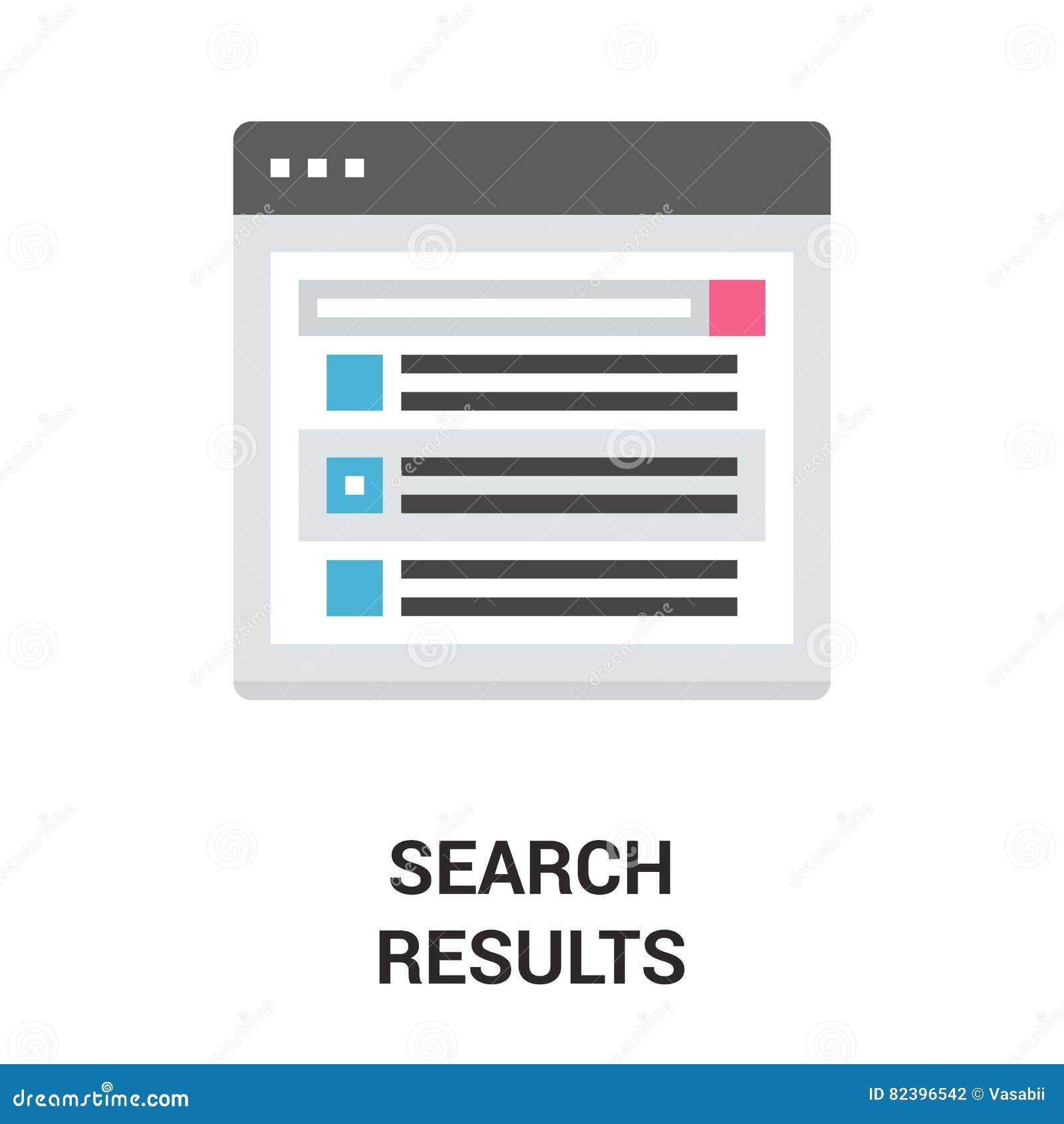 Search Results Icon Concept Stock Vector - Illustration of mail ...