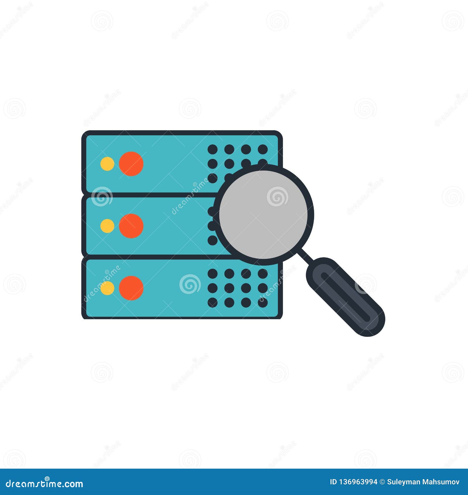 Search Server Flat Vector Icon Sign Symbol Stock Vector - Illustration ...