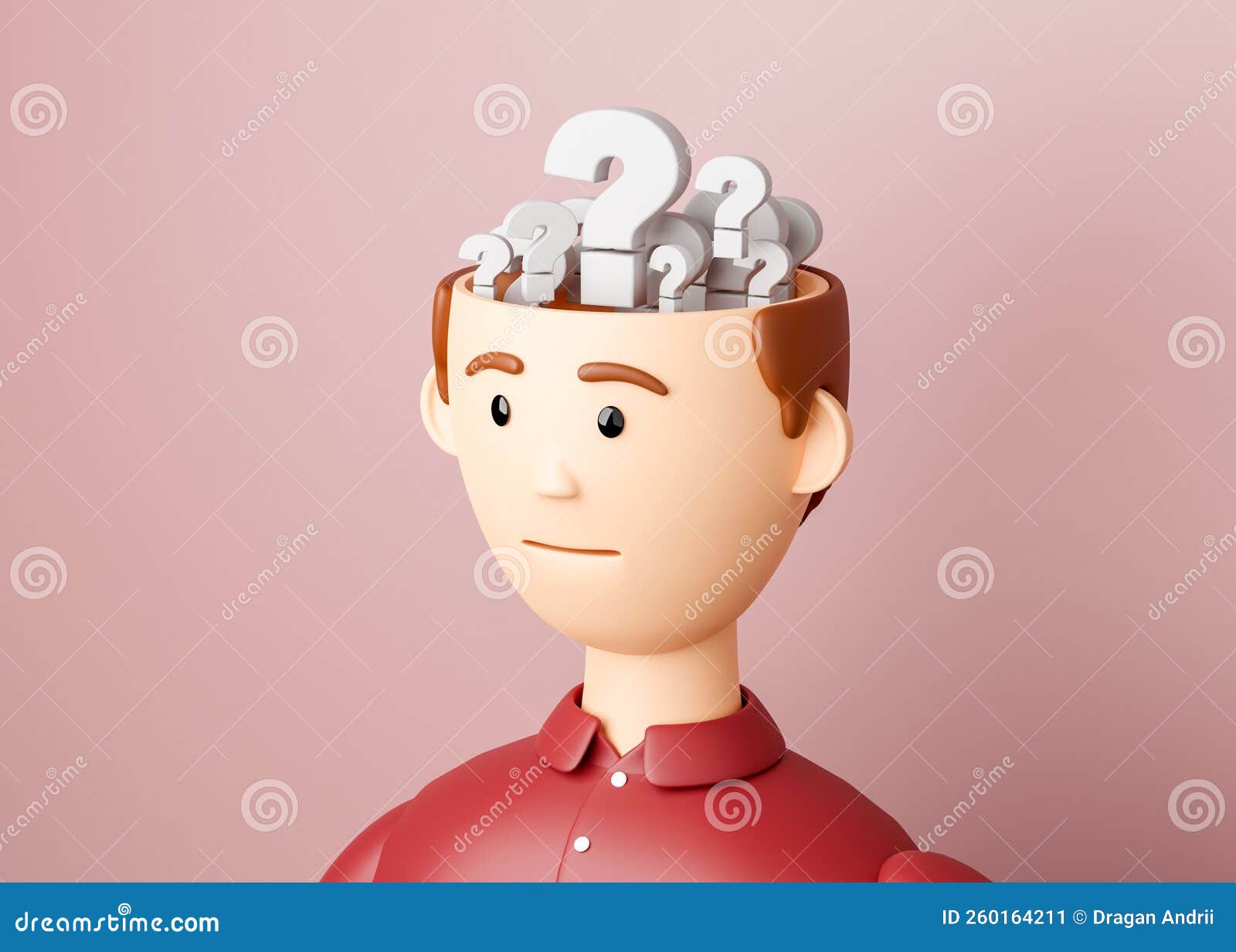 Search for a Solution. My Head is Full of Question Marks Stock ...