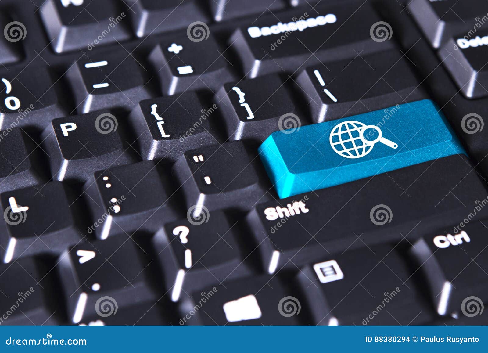Search Symbol on the Blue Button Stock Photo - Image of communication ...