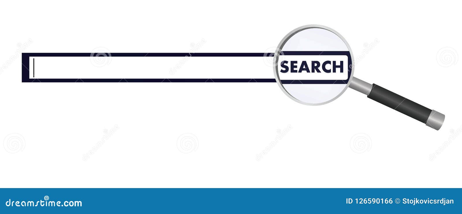 Search Tab with Magnifying Glass Stock Vector - Illustration of ...
