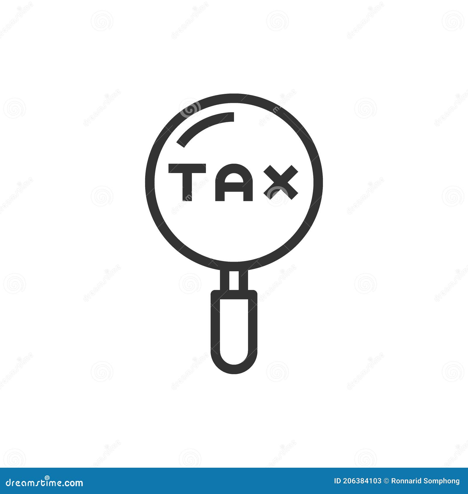 Search Tax Icon Vector Illustration Stock Vector - Illustration of line ...
