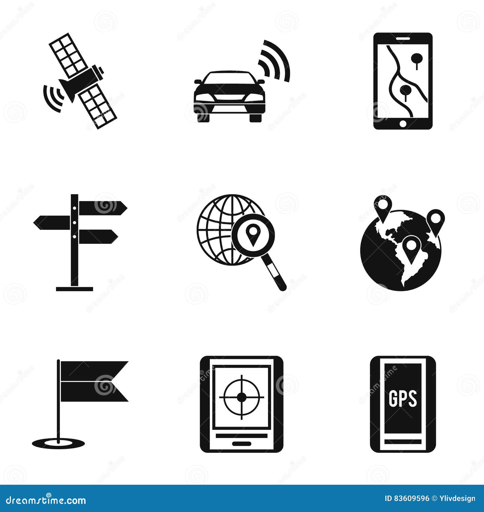 Search Territory Icons Set, Simple Style Stock Vector - Illustration of ...