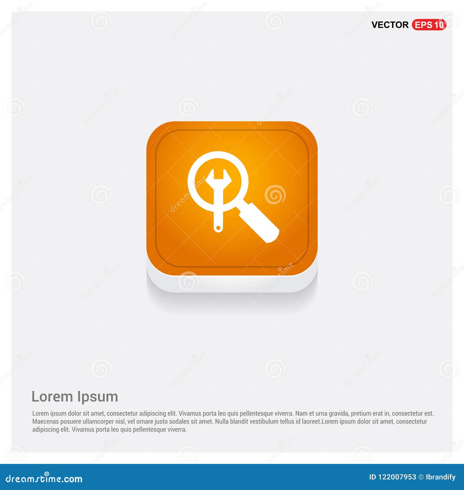 Search Tool Icon Orange Abstract Web Button Stock Vector - Illustration ...