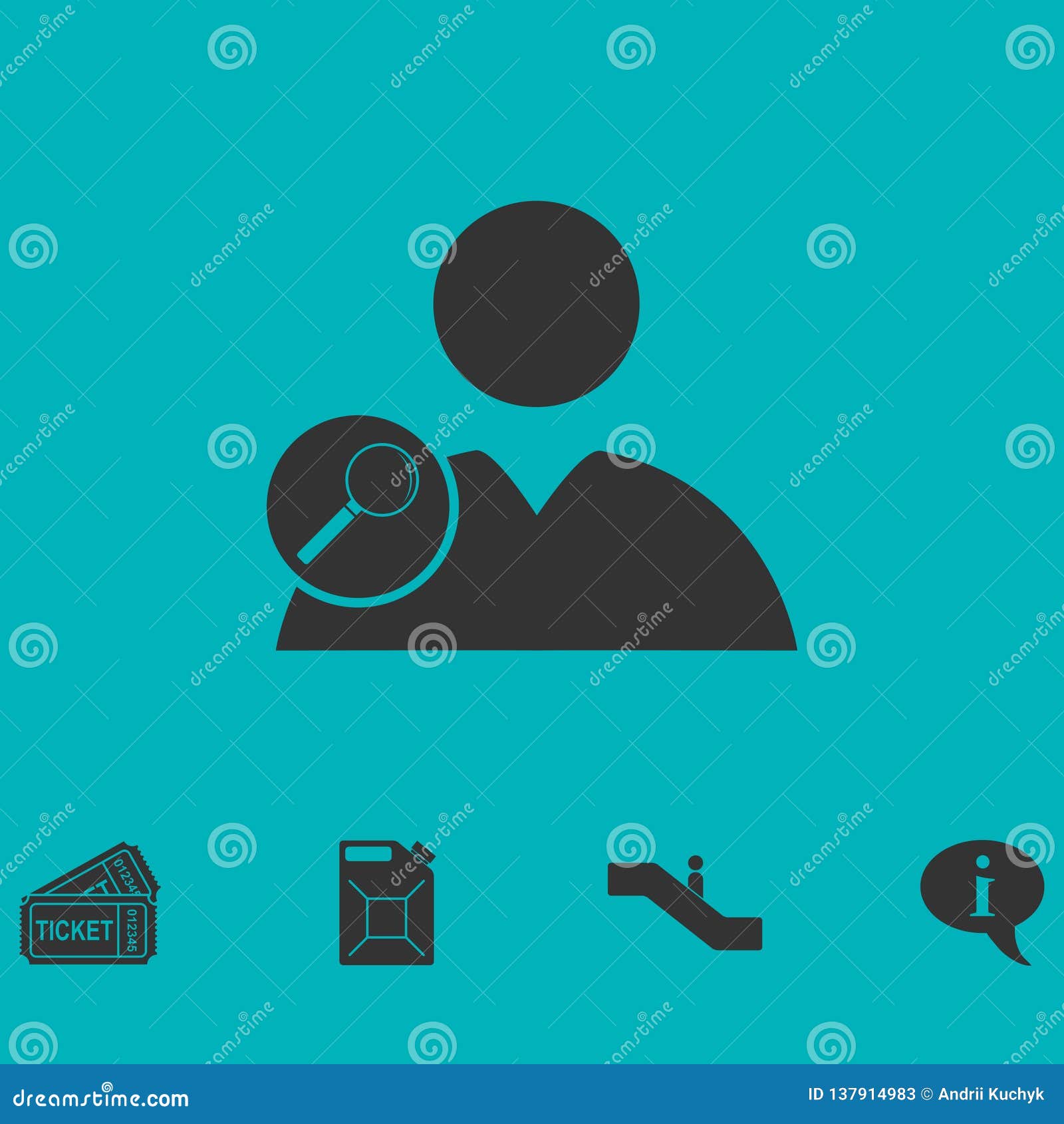 Search user icon flat stock vector. Illustration of globe - 137914983