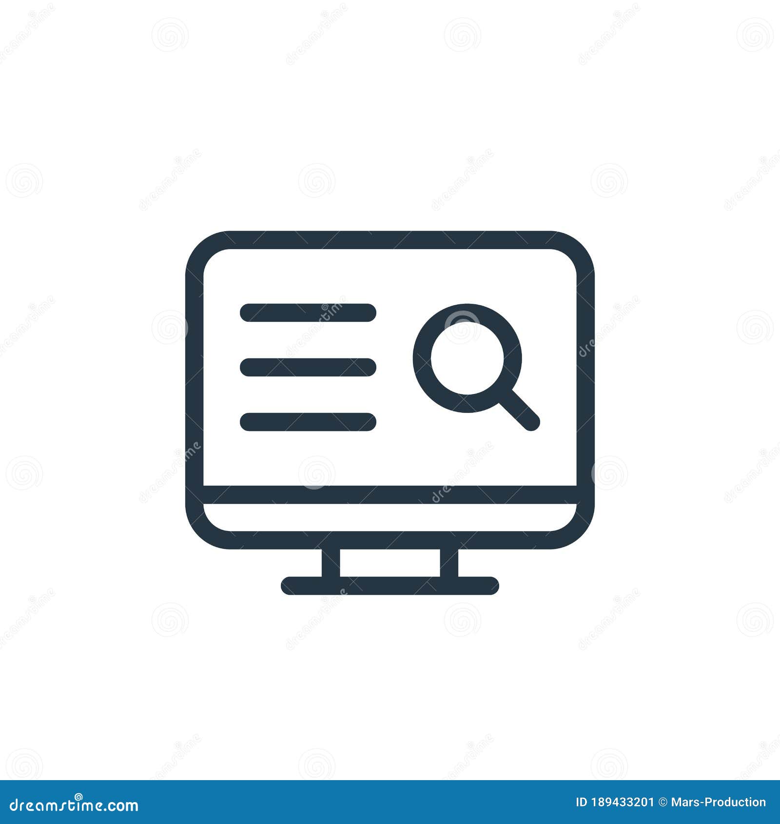 Search Vector Icon Isolated on White Background. Outline, Thin Line ...