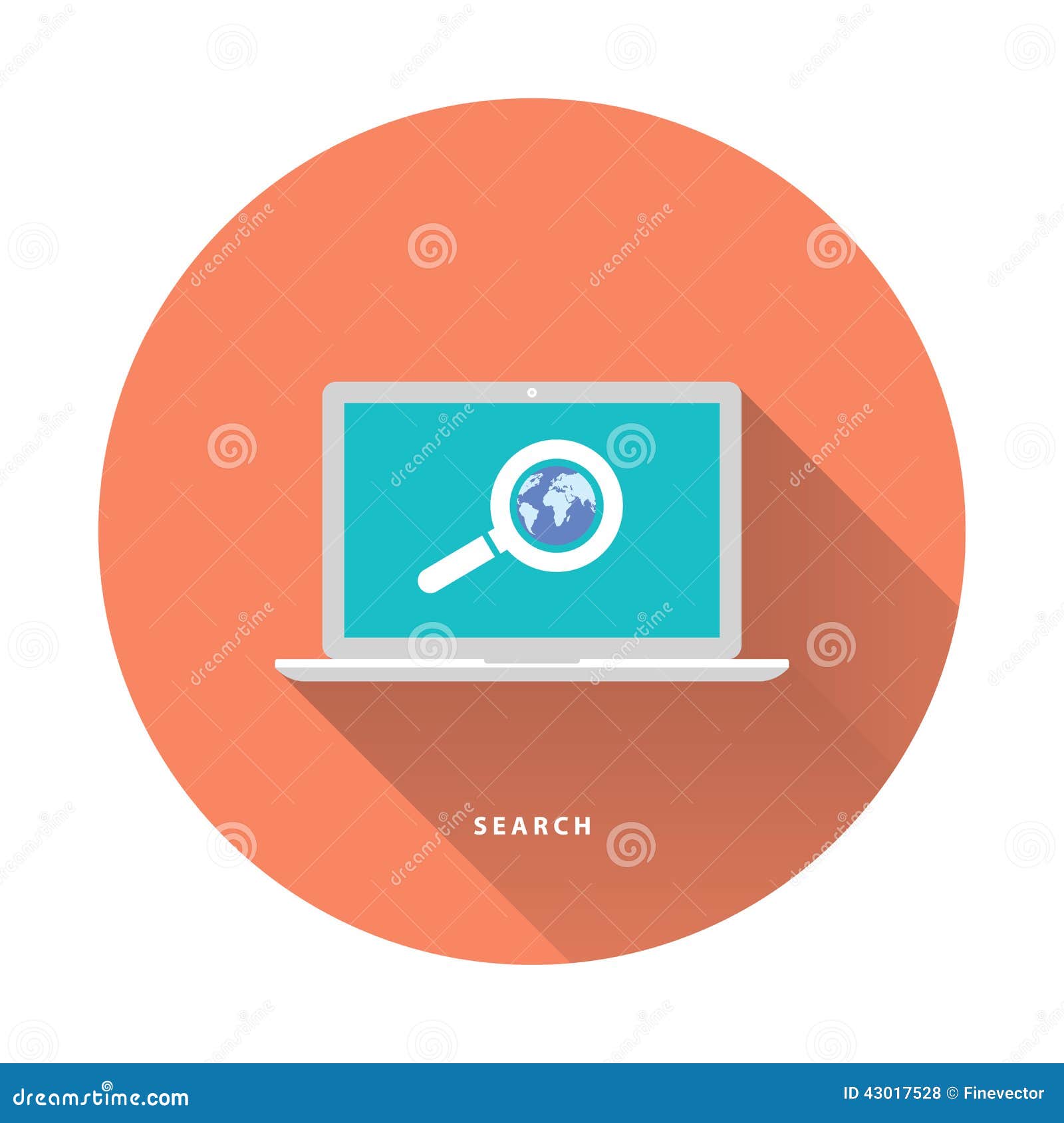 Search Web Icon Flat Design, Vector Image. Stock Vector - Illustration ...