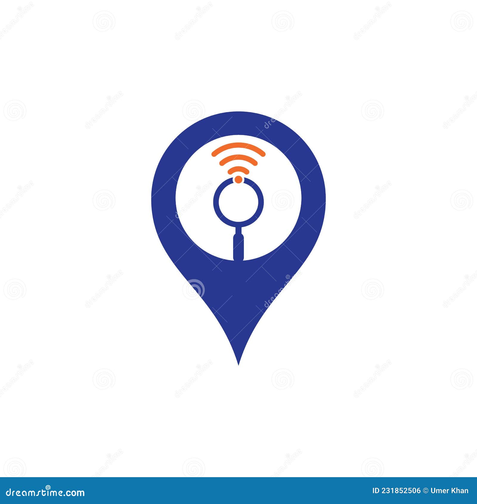 Search Wifi Gps Shape Concept Logo Vector Stock Vector - Illustration ...
