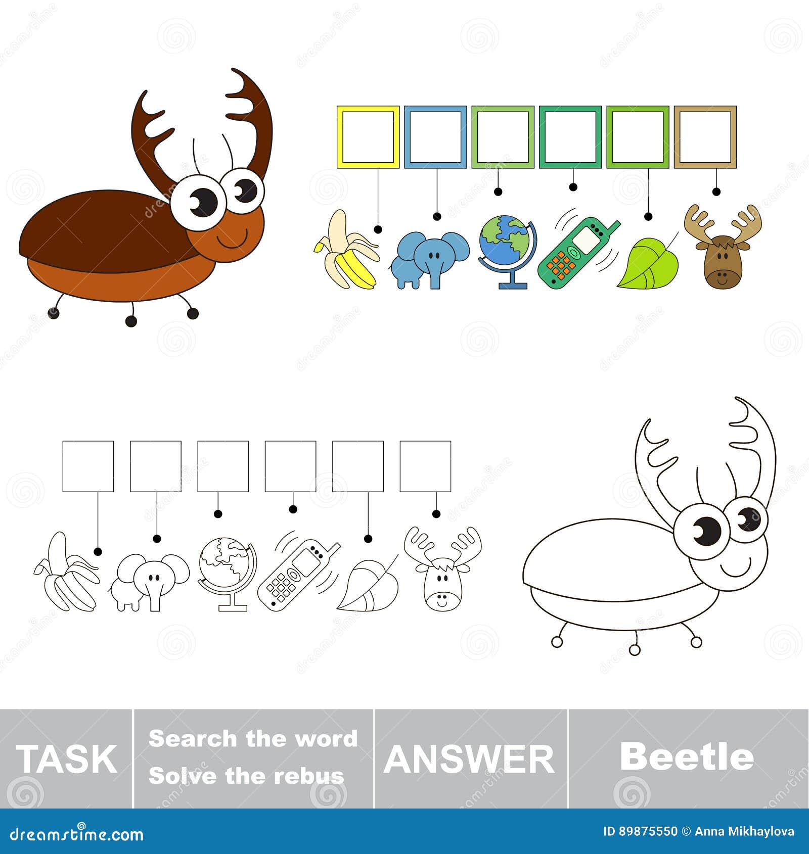 Search the word Beetle stock vector. Illustration of colorless - 89875550
