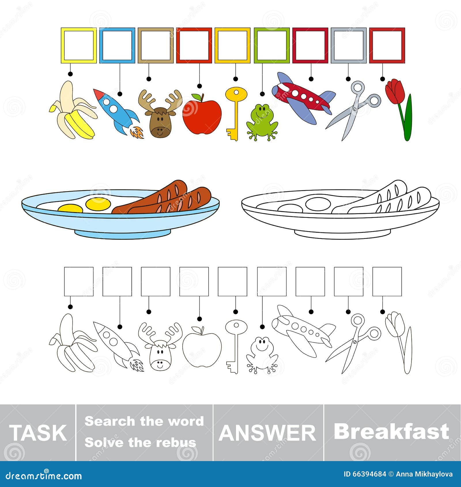 Search the word Breakfast stock vector. Illustration of word - 66394684