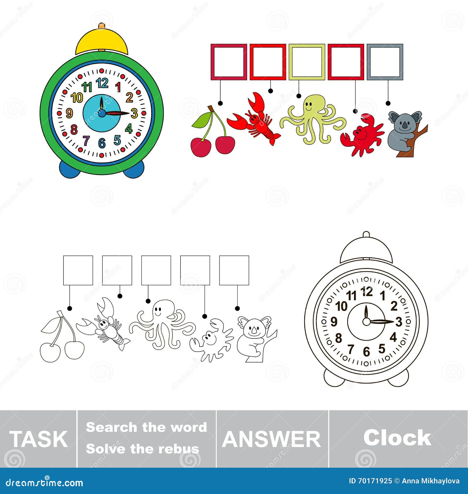Search the word Clock stock illustration. Illustration of educational ...
