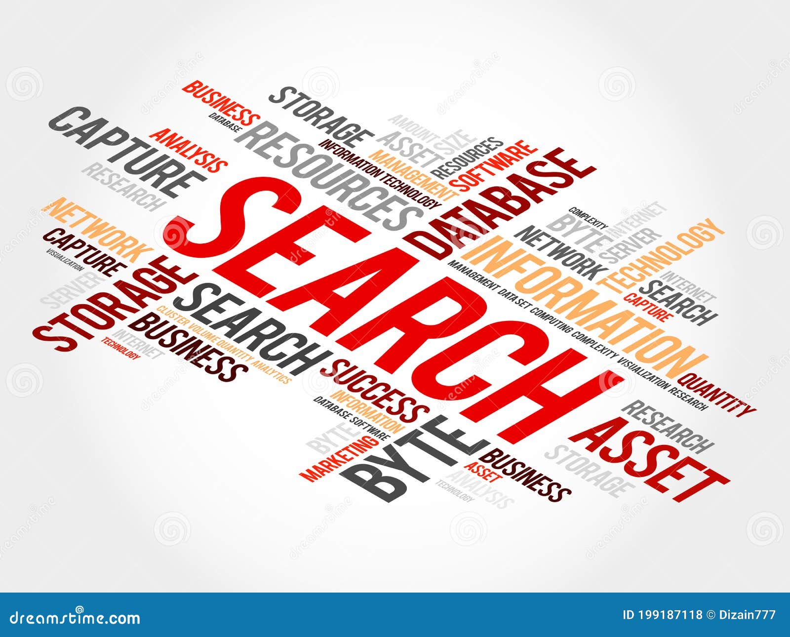 SEARCH word cloud stock illustration. Illustration of indexing - 199187118