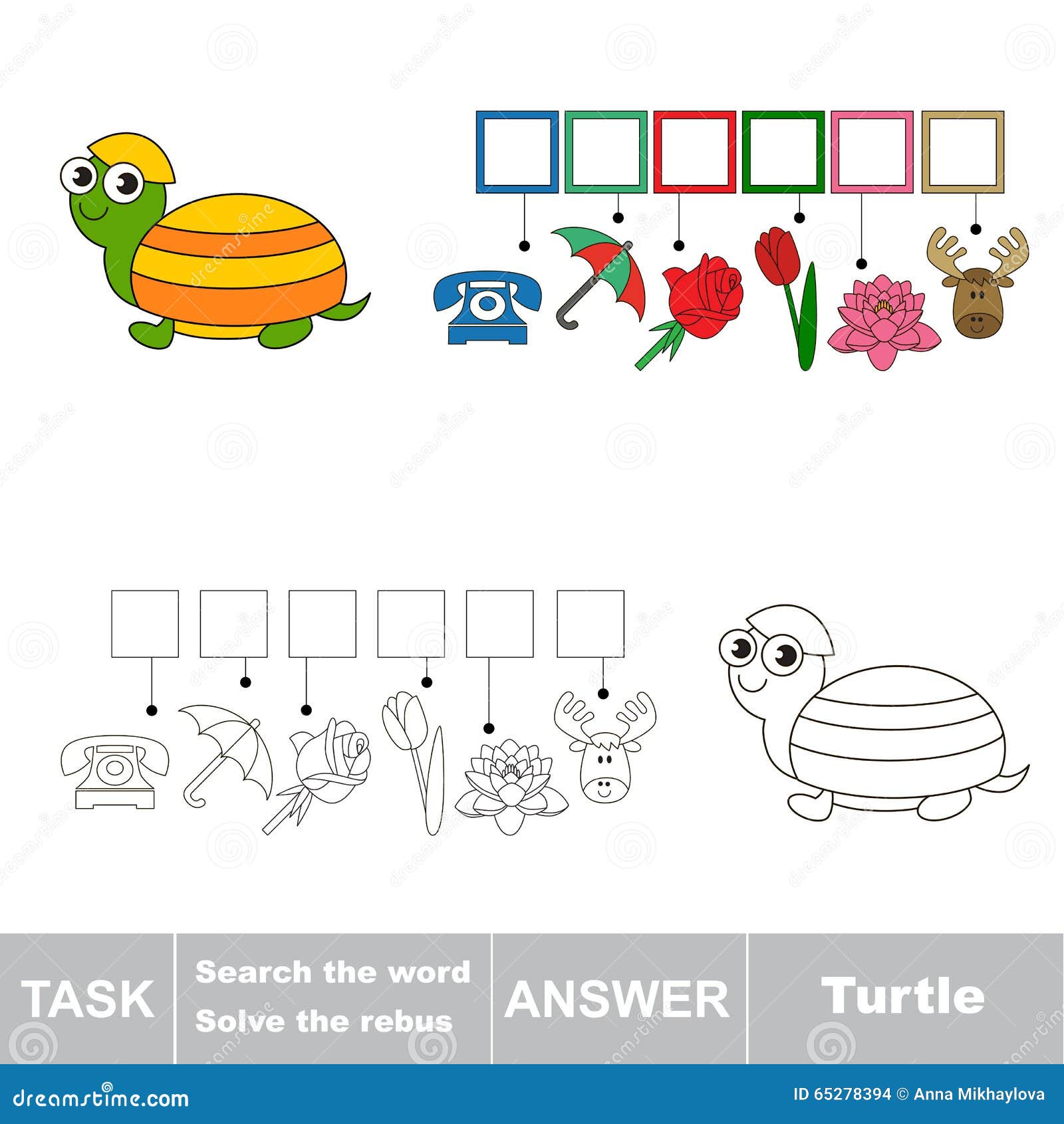 Search the Word. Find Hidden Word Turtle Stock Vector - Illustration of ...