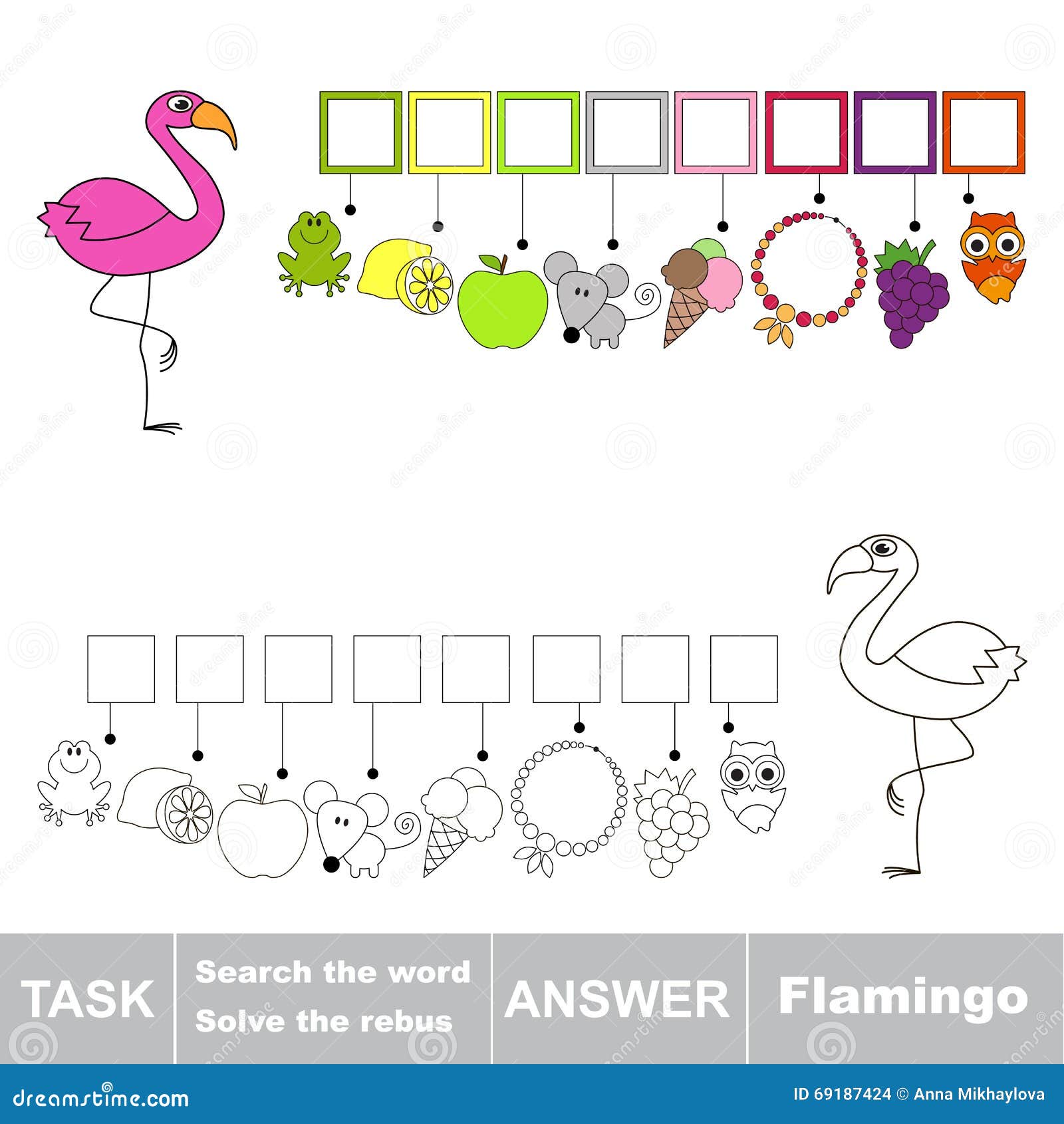 Search the word Flamingo stock vector. Illustration of sheet - 69187424