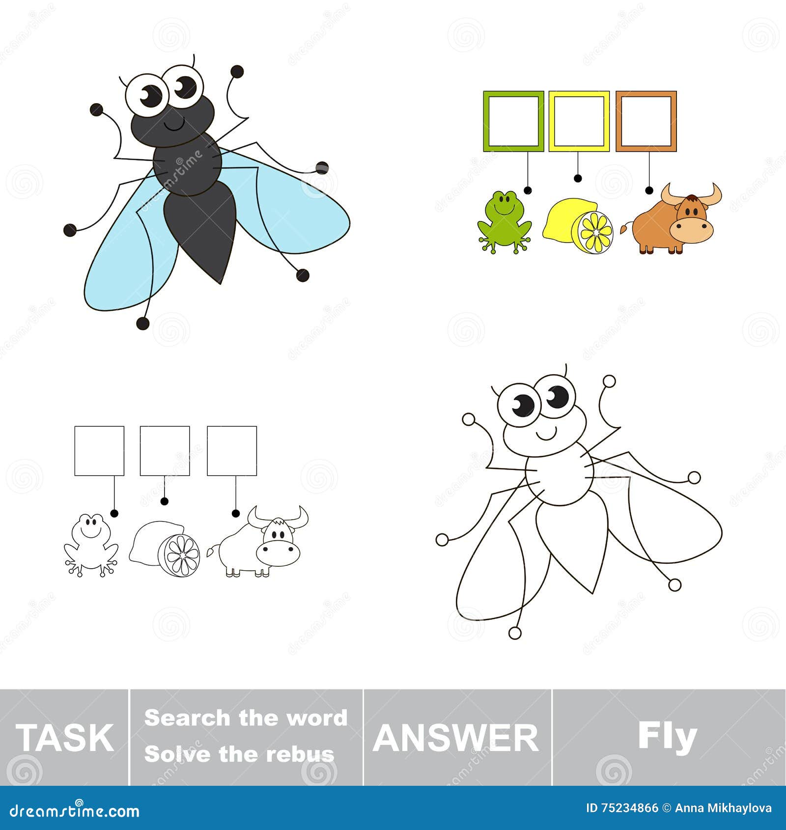 Search the word Fly stock vector. Illustration of colorless - 75234866