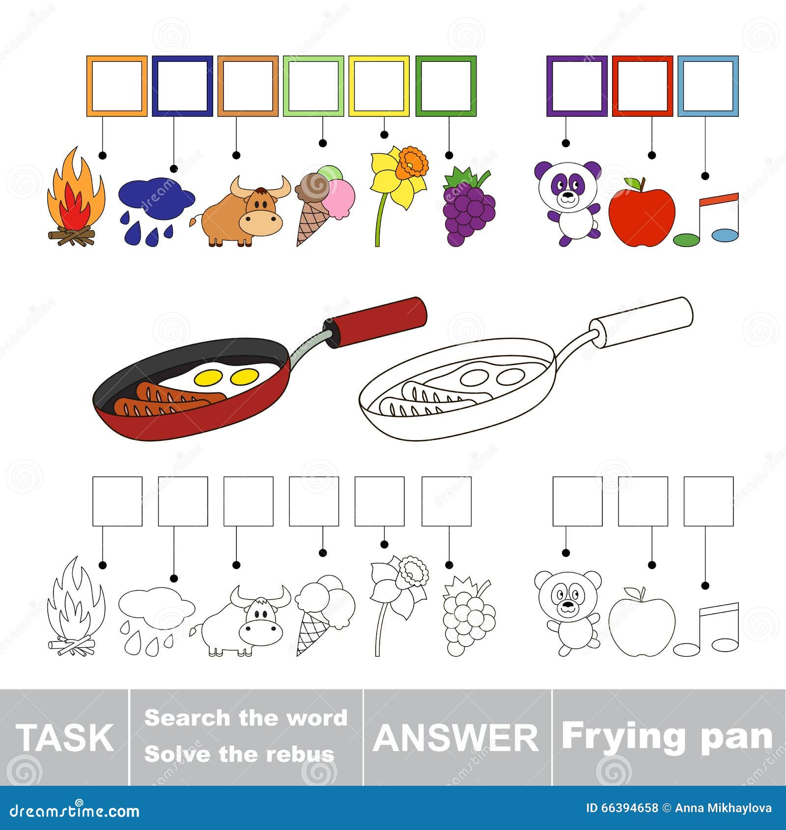 Search the word Frying Pan stock vector. Illustration of isolated ...