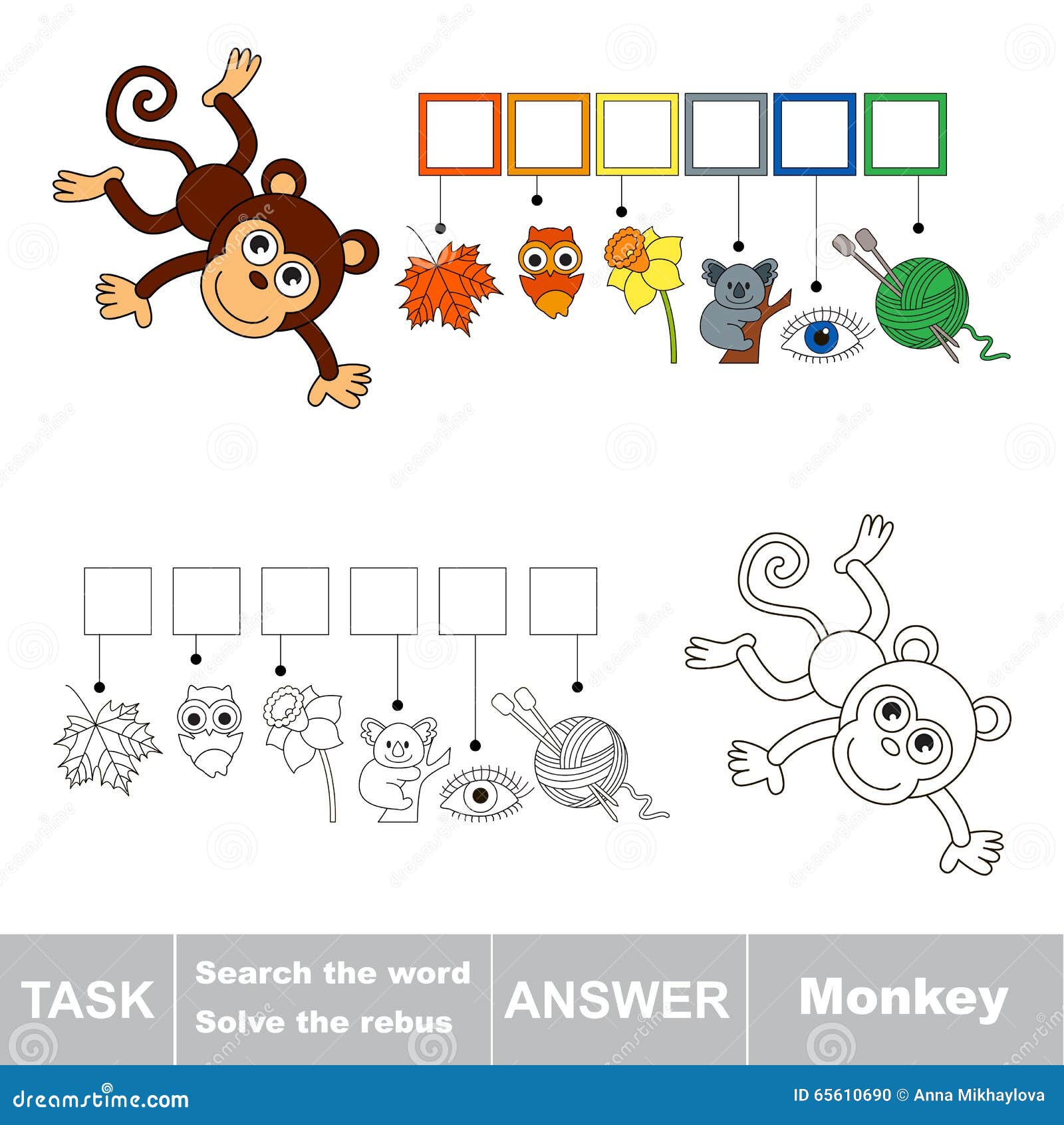 Search the word Monkey stock vector. Illustration of circus - 65610690