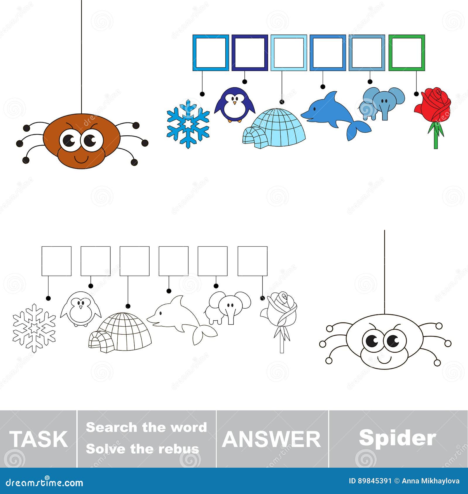 Search the word Spider stock vector. Illustration of colorful - 89845391