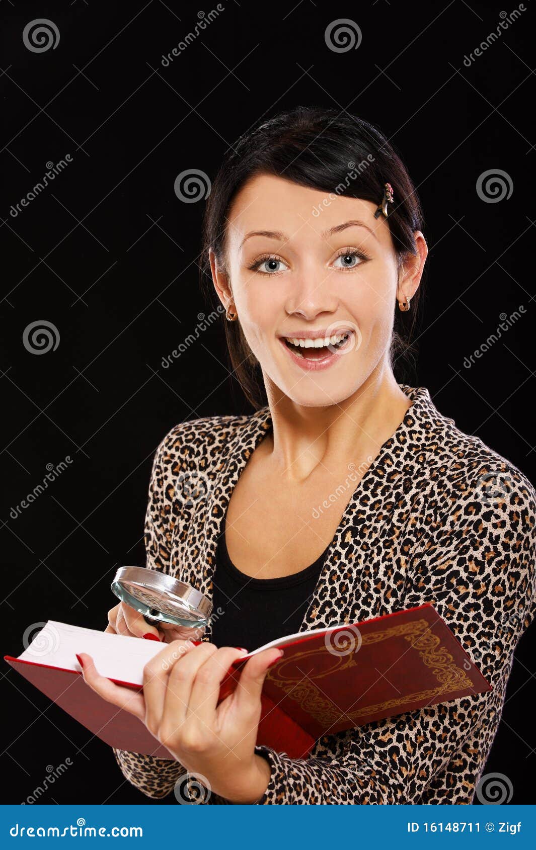 Searcher stock image. Image of female, brunette, discover - 16148711