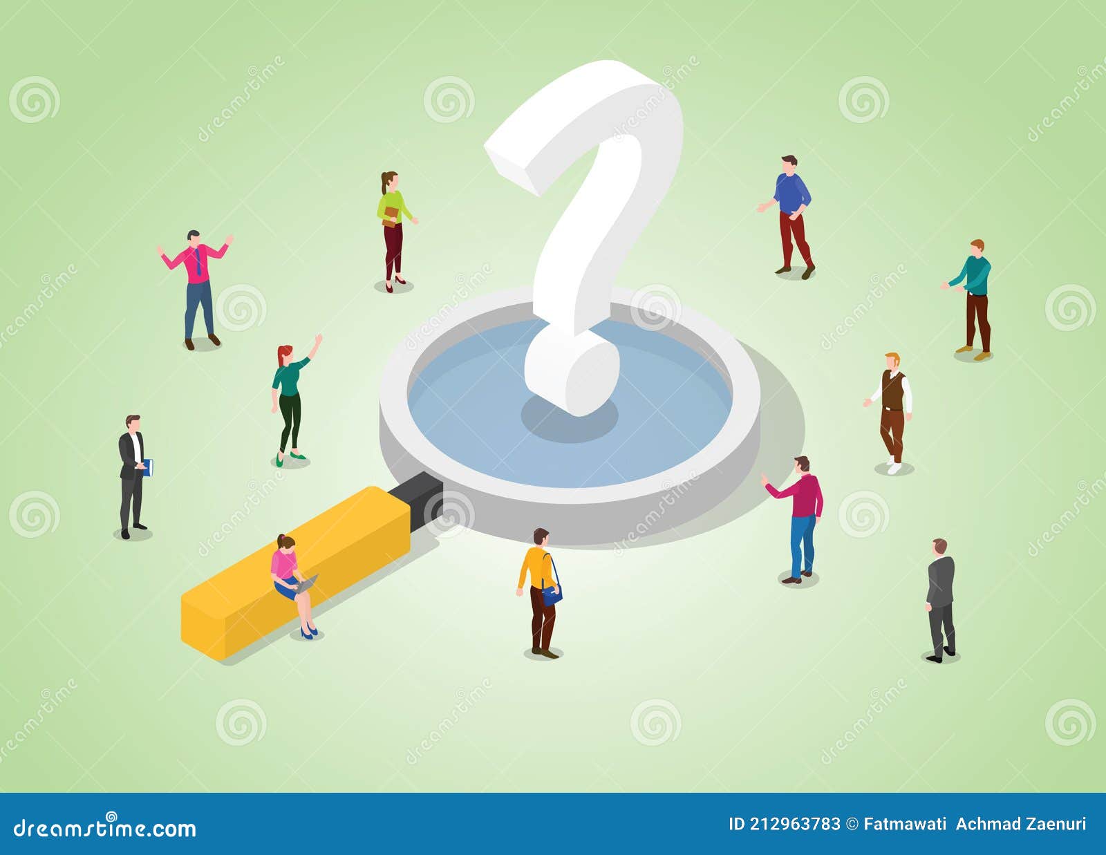 Searching for Answer Concept with Modern Isometric Style Stock Vector ...
