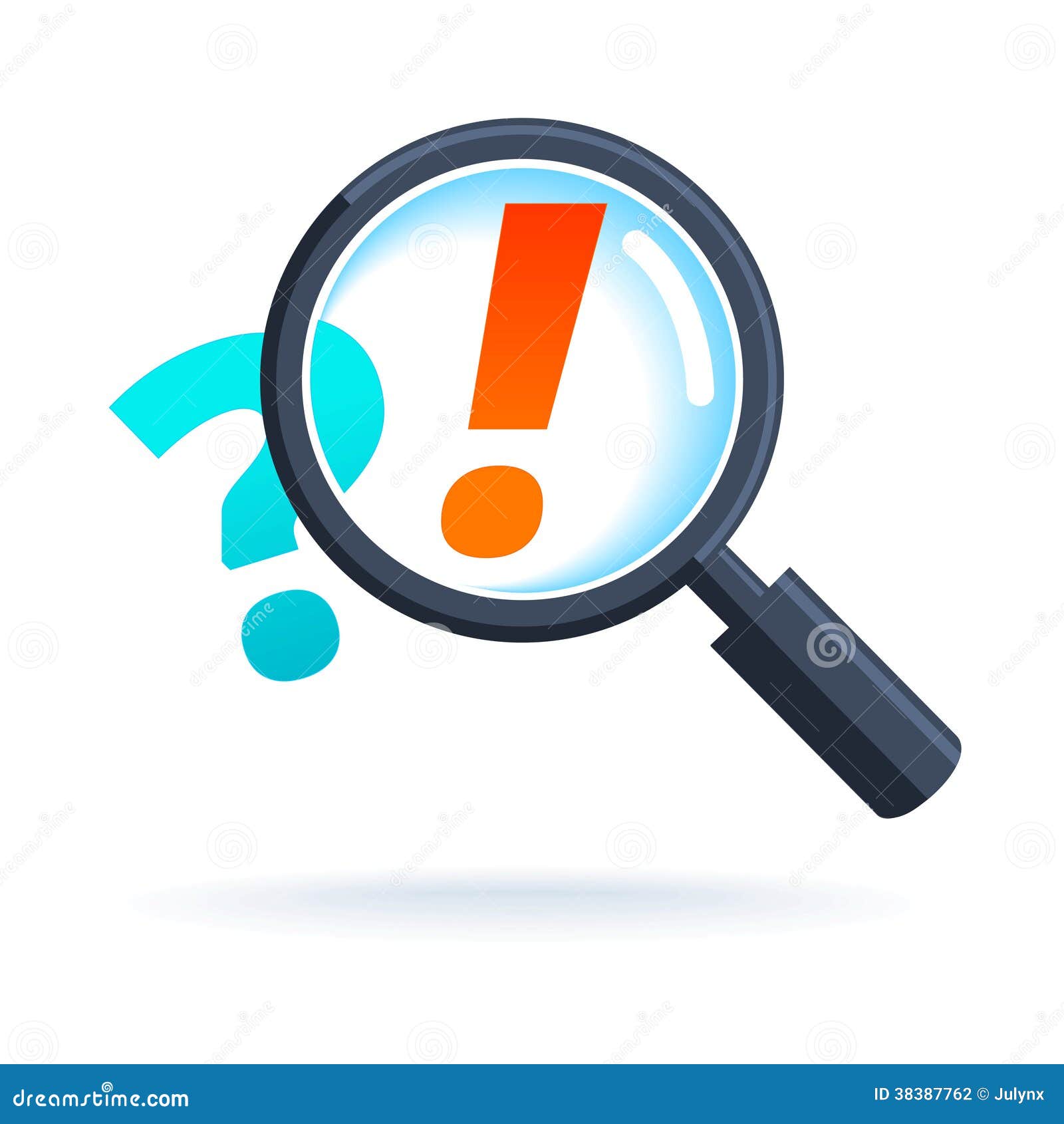 Searching Answer with Magnifying Glass Stock Vector - Illustration of ...