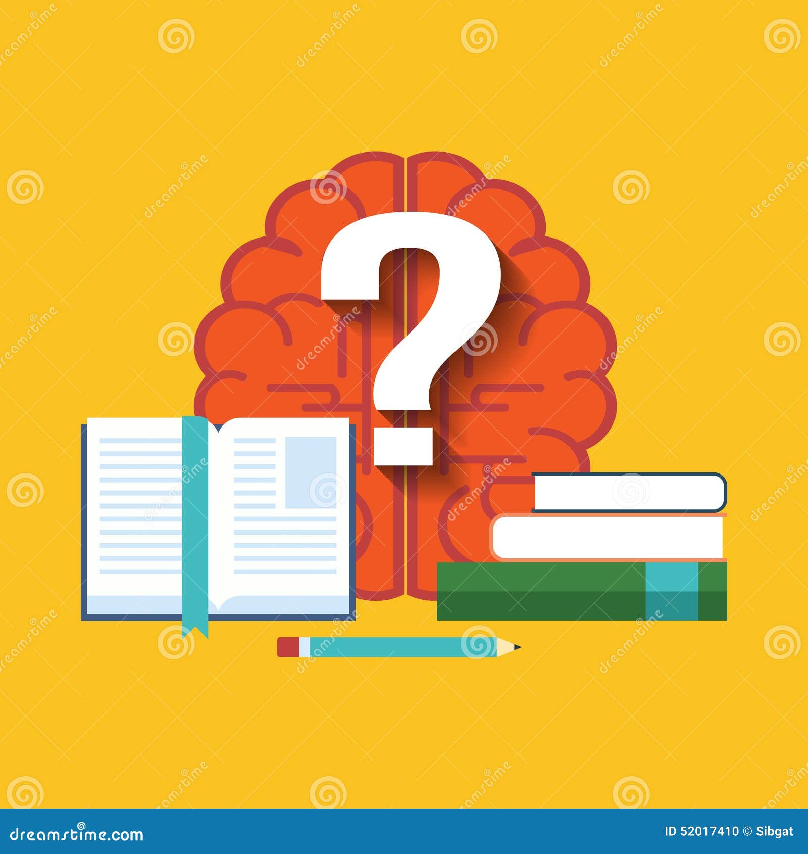 Searching for Answers, Learning Concept. Flat Design Stock Vector ...