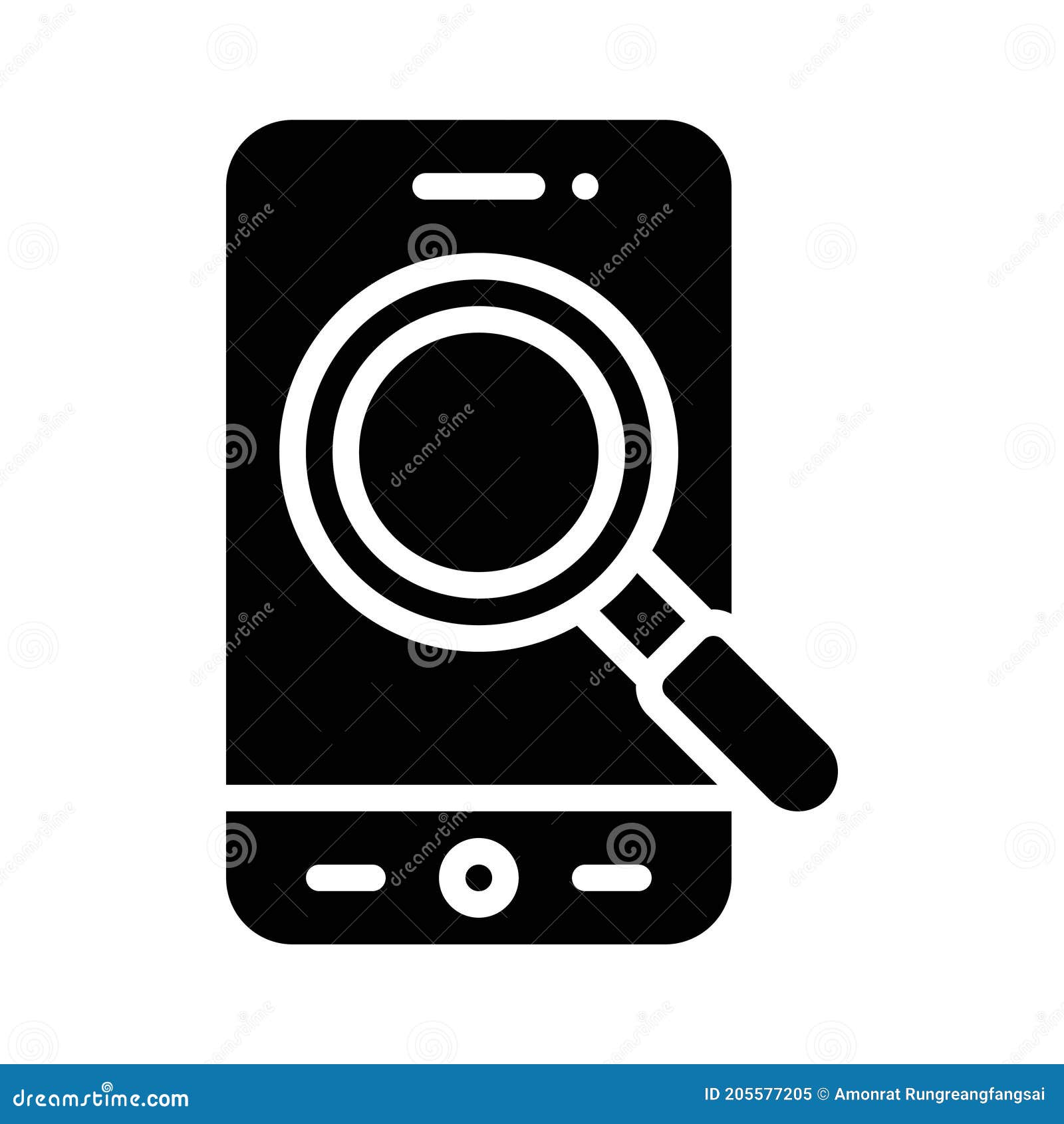 Searching App Icon, Mobile Application Vector Illustration Stock Vector ...