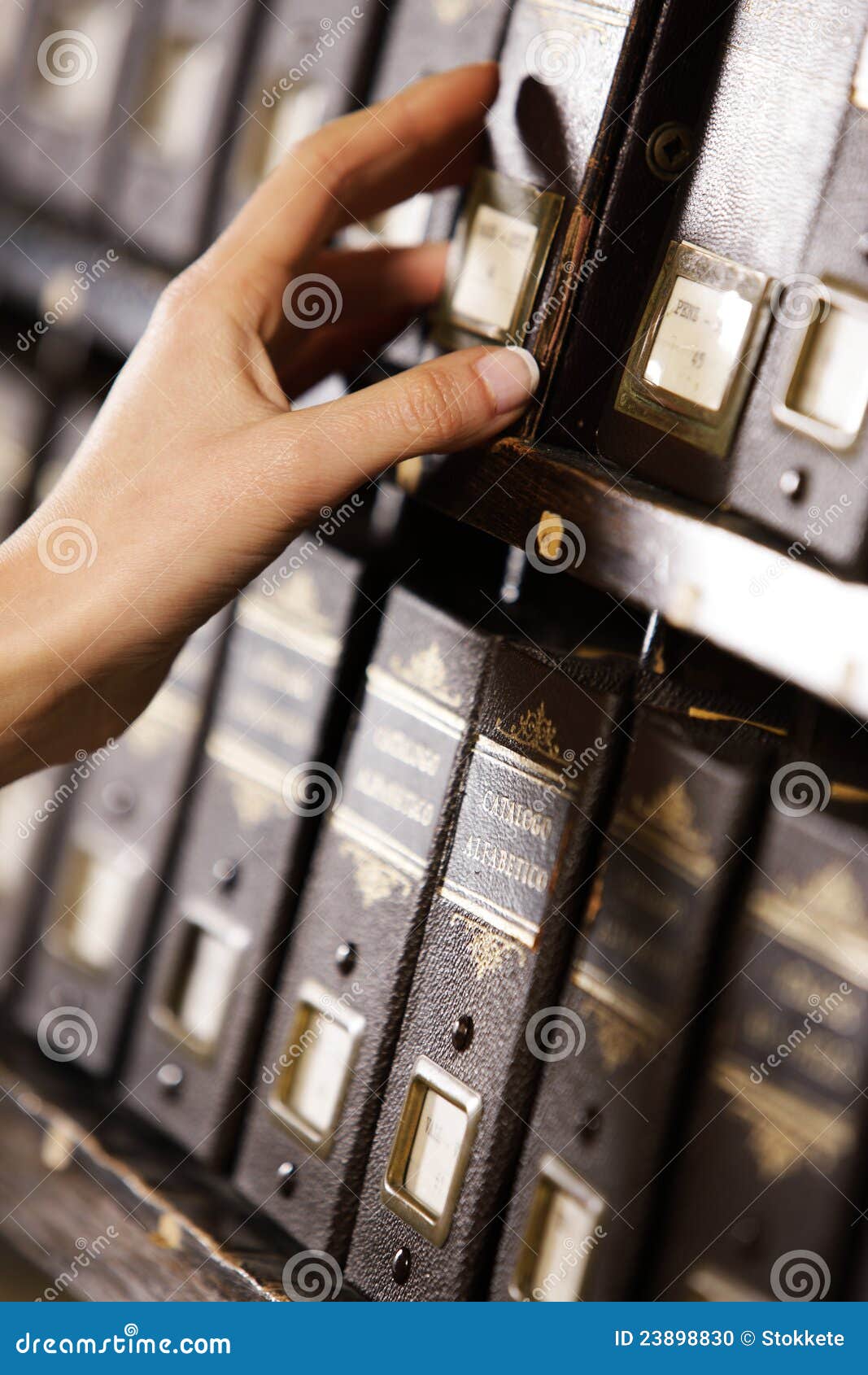 Searching in archives. stock photo. Image of book, cabinet - 23898830