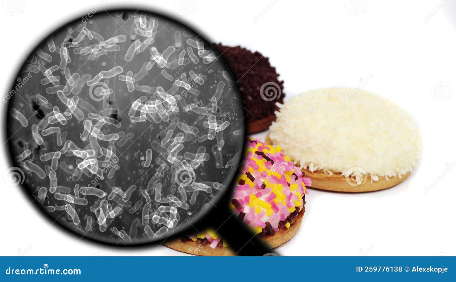 Searching for Bacteria in Sweets Stock Photo - Image of microbe ...