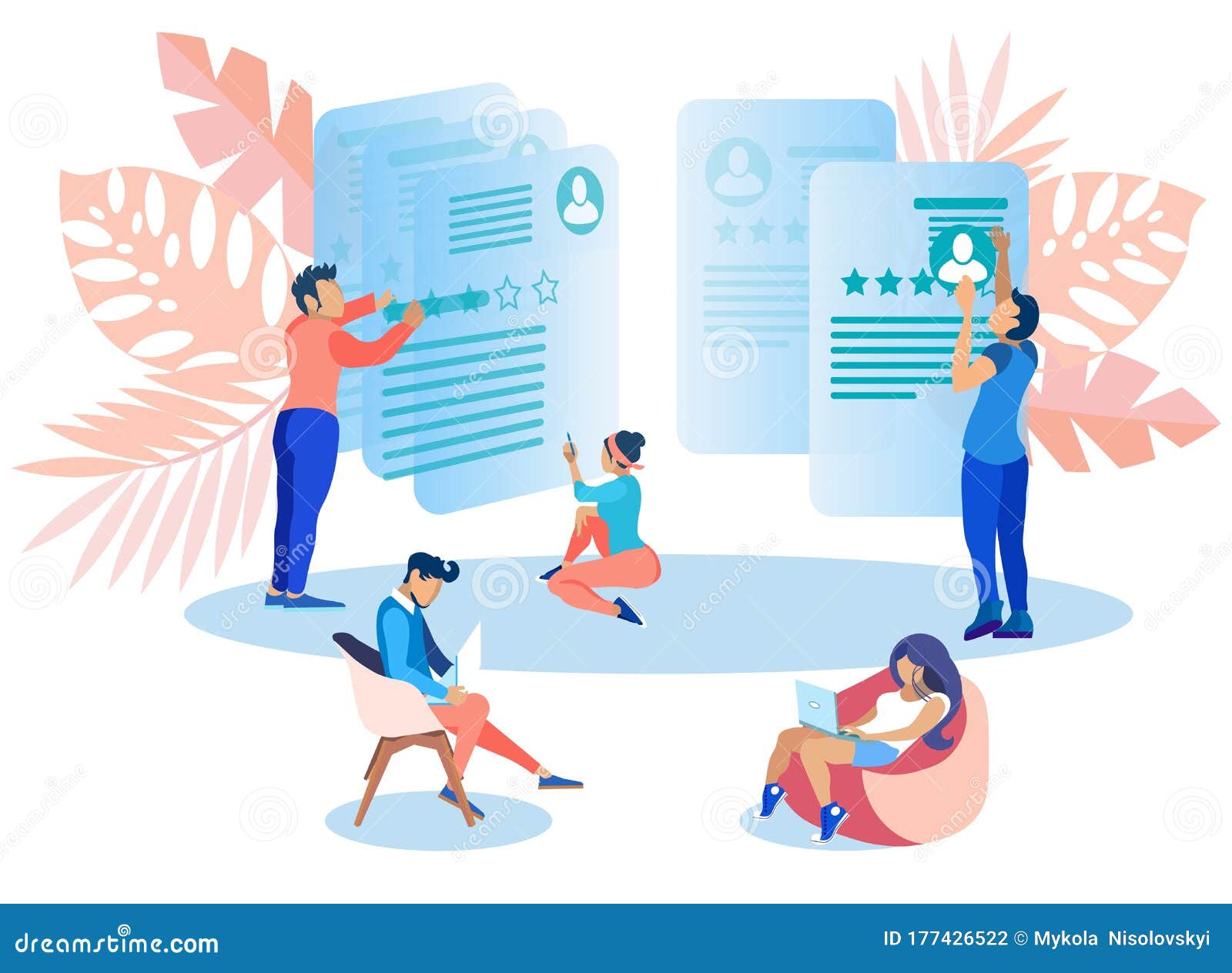 Searching for Best Candidate, Applying for Job. Stock Vector ... Searching for Best Candidate, Applying for Job. Stock Vector ...
