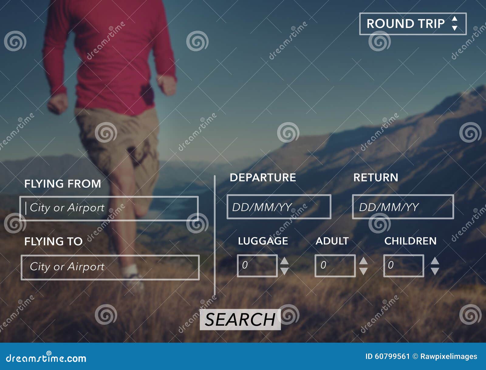 Searching Booking Flight Round Trip Travel Concept Stock Image - Image ...