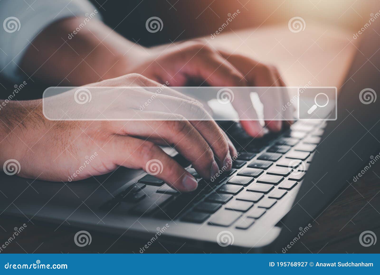 Searching Browsing Internet Data Information with Blank Search Bar ...