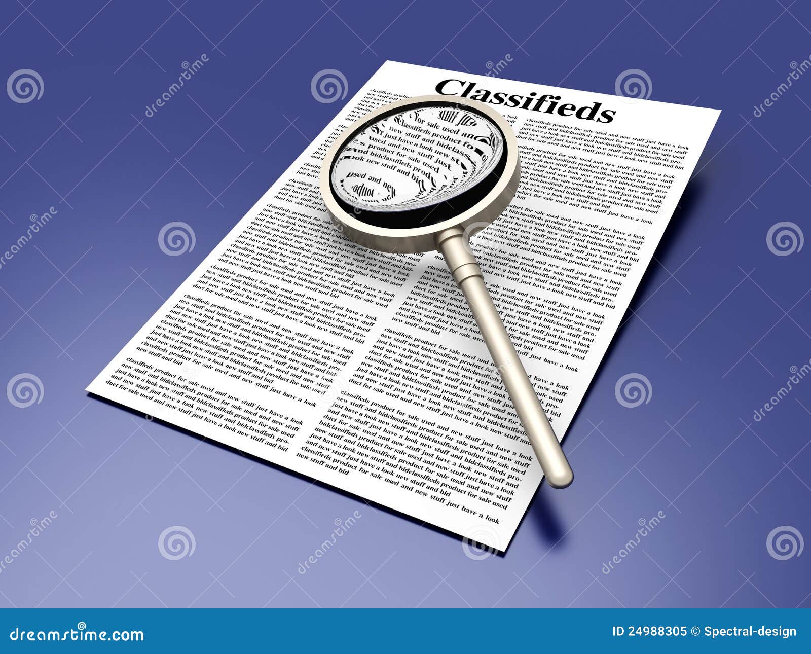 Searching the Classifieds stock illustration. Illustration of ...