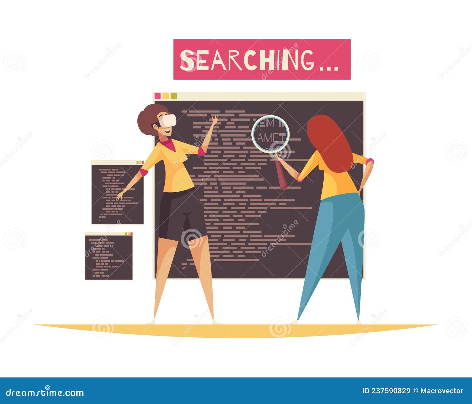 Searching through Code Composition Stock Vector - Illustration of ...