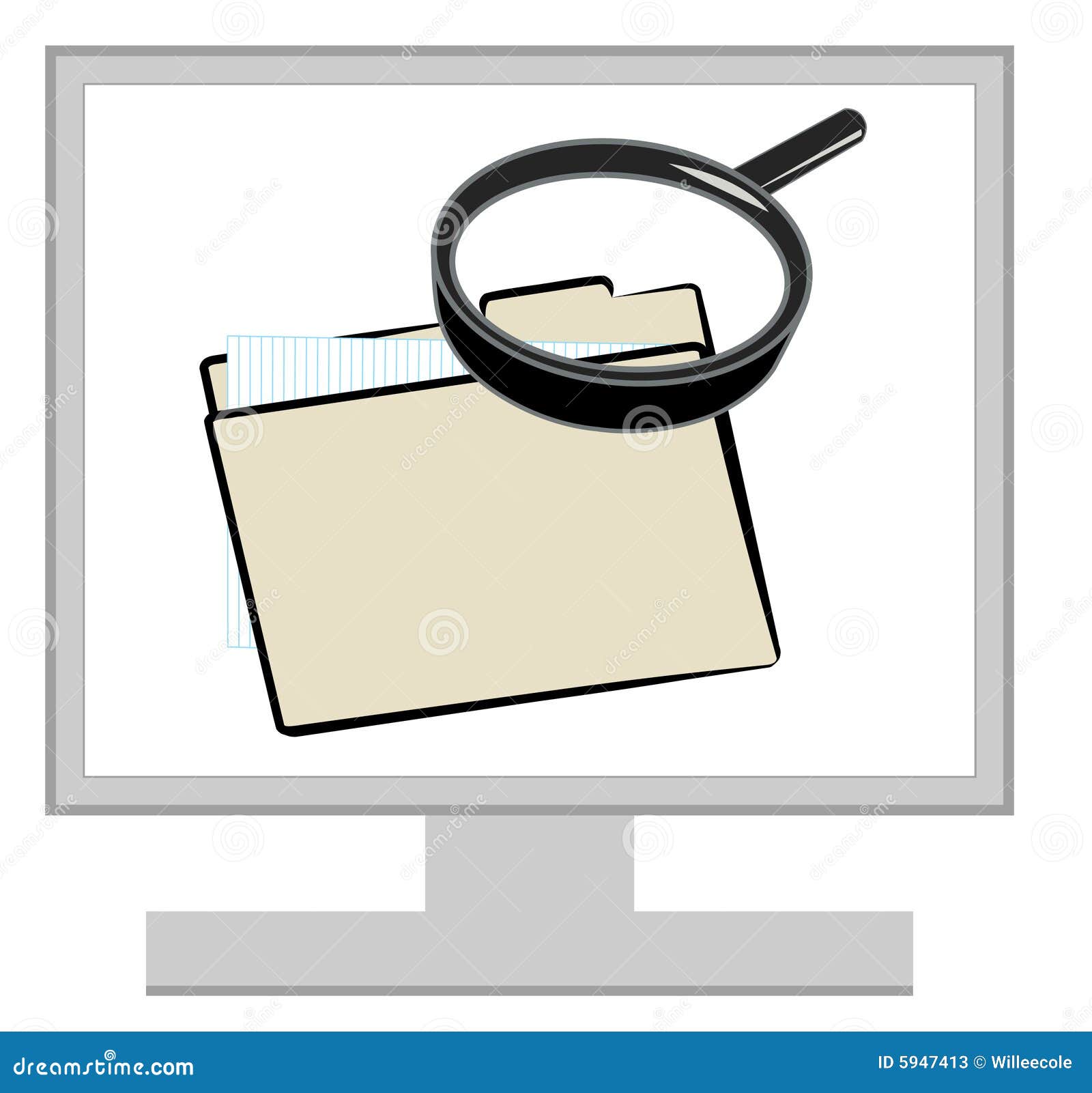 Searching for Computer File Stock Vector - Illustration of network ...
