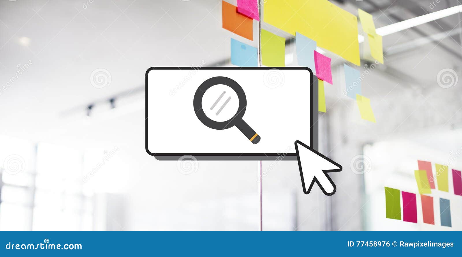 Searching Cursor Magnifying Glass Looking Concept Stock Photo - Image ...