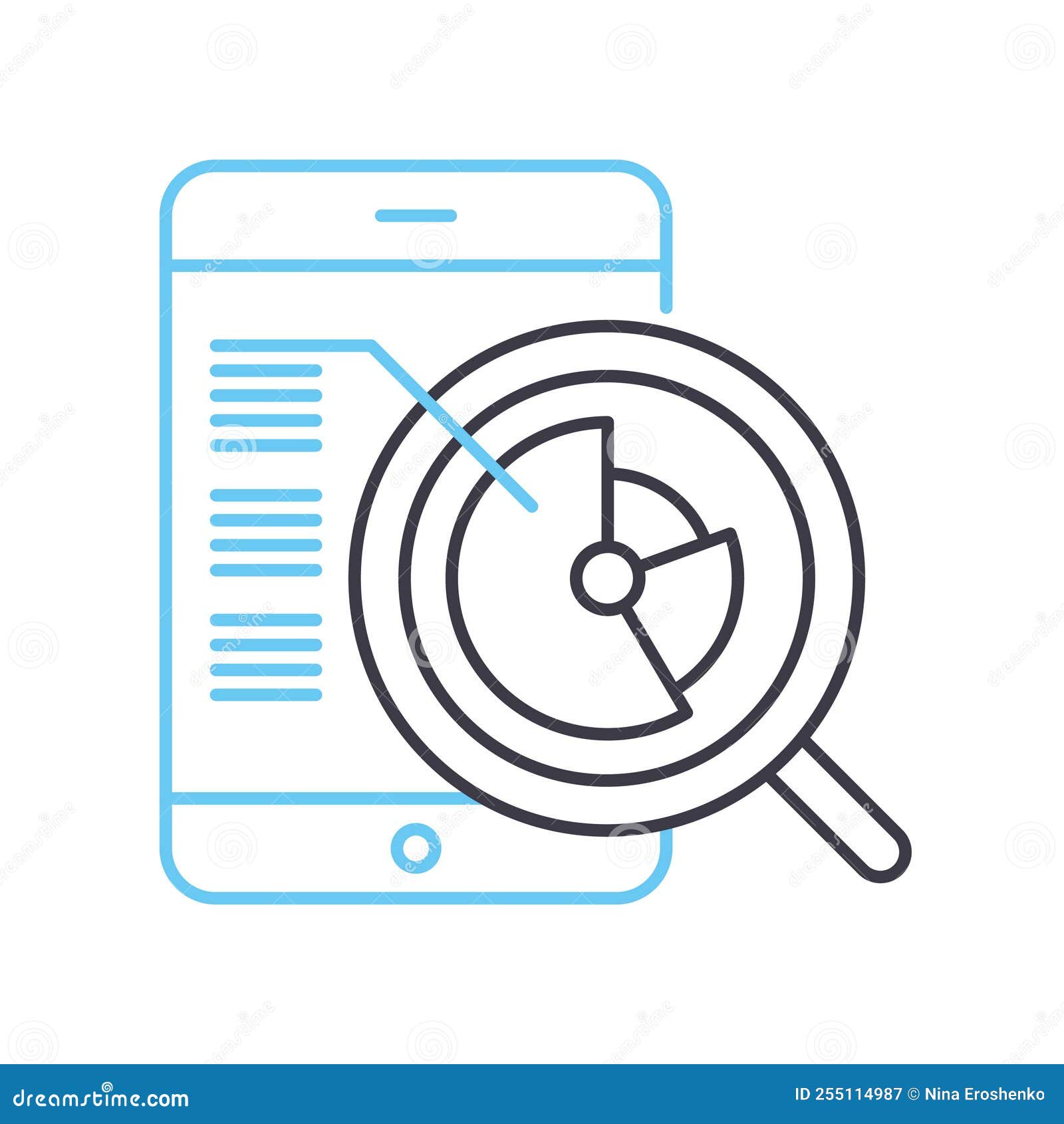 Searching Data Line Icon, Outline Symbol, Vector Illustration, Concept ...