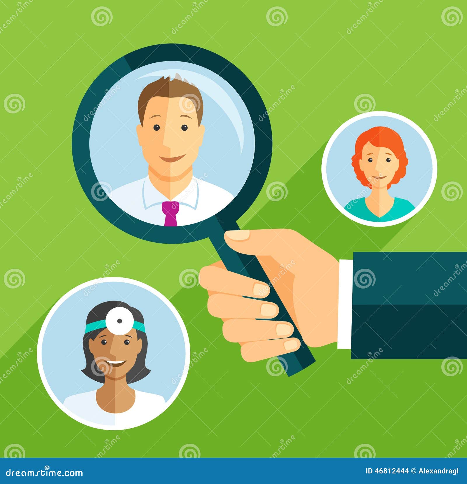Searching doctor stock vector. Illustration of glass - 46812444