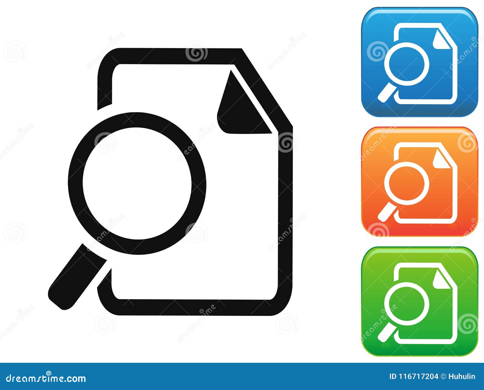 Searching Documents Button Icons Stock Vector - Illustration of concept ...