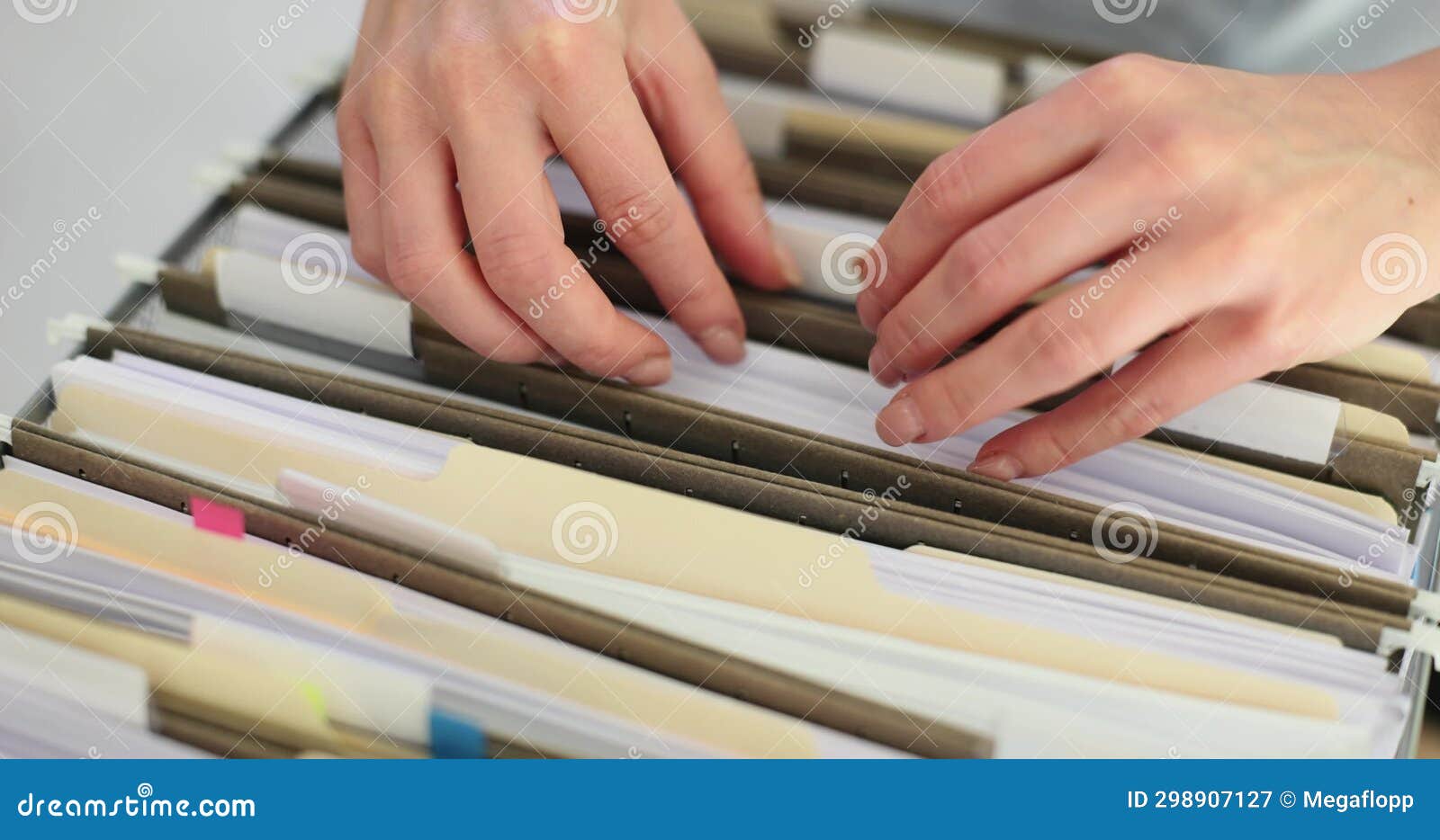Searching in Drawer Full of Documents Closeup Stock Video - Video of ...