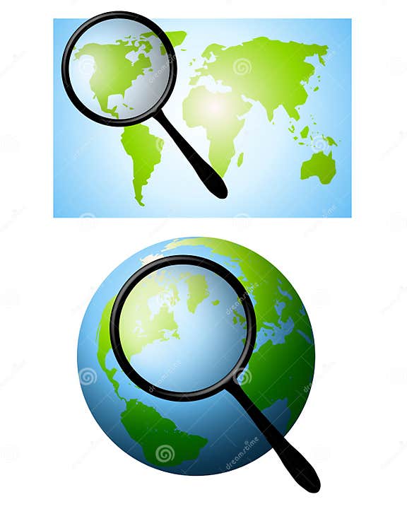Searching the Earth stock illustration. Illustration of globe - 4542375