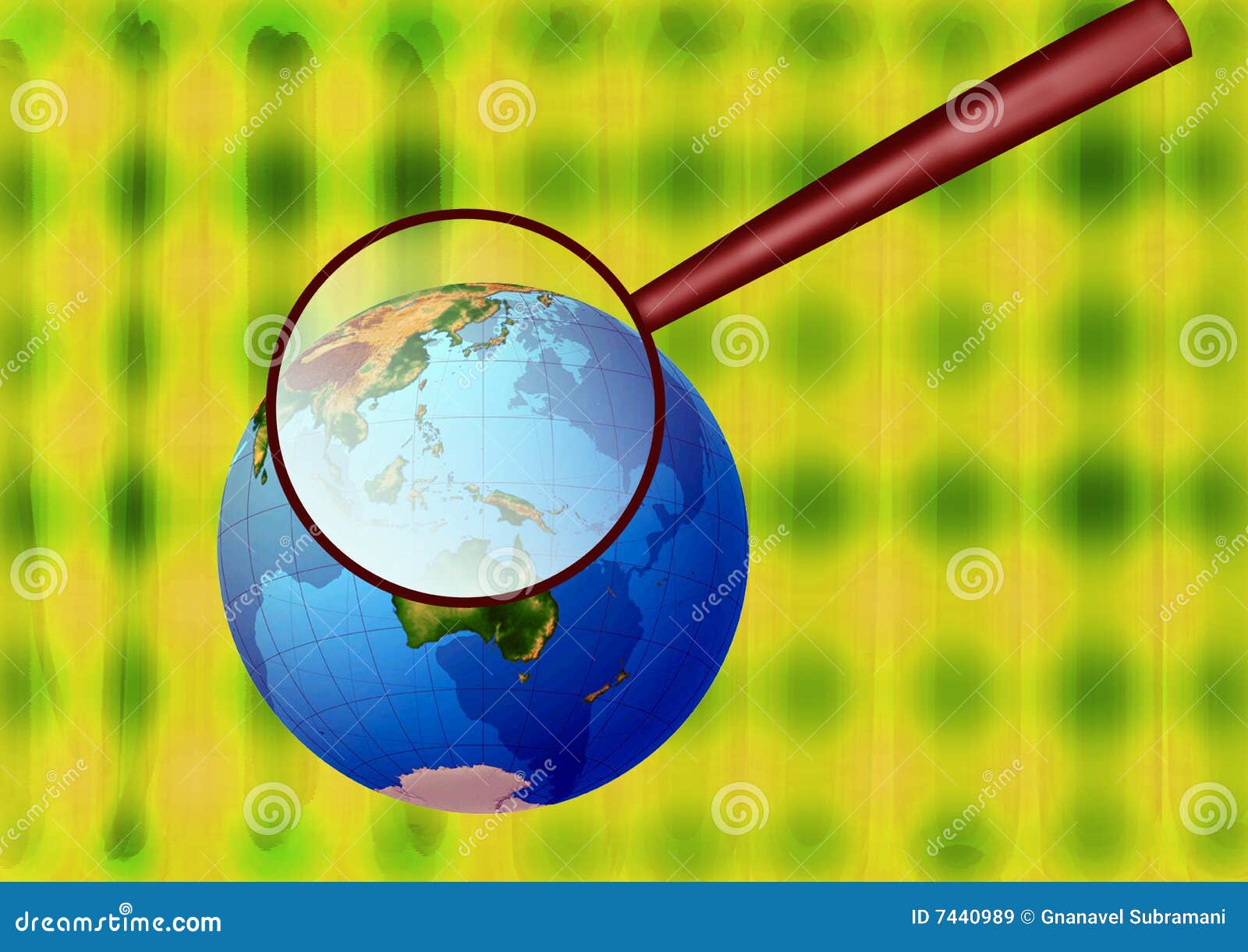 Searching with Earth stock illustration. Illustration of magnifying ...