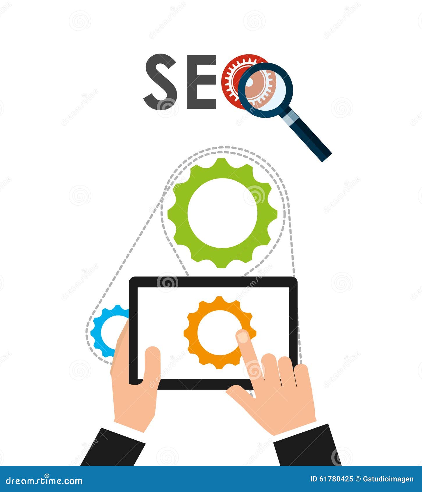 Searching Engine Optimization Stock Vector - Illustration of graphic, analysis: 61780425