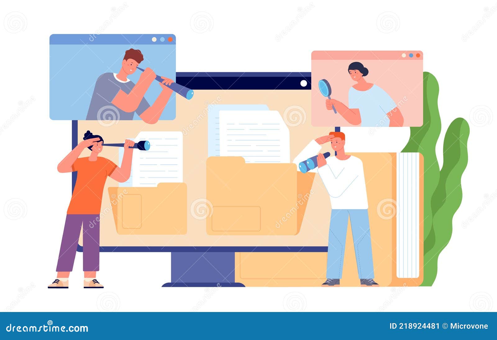 Searching File Document. Folder Archive, Business Management Project ...