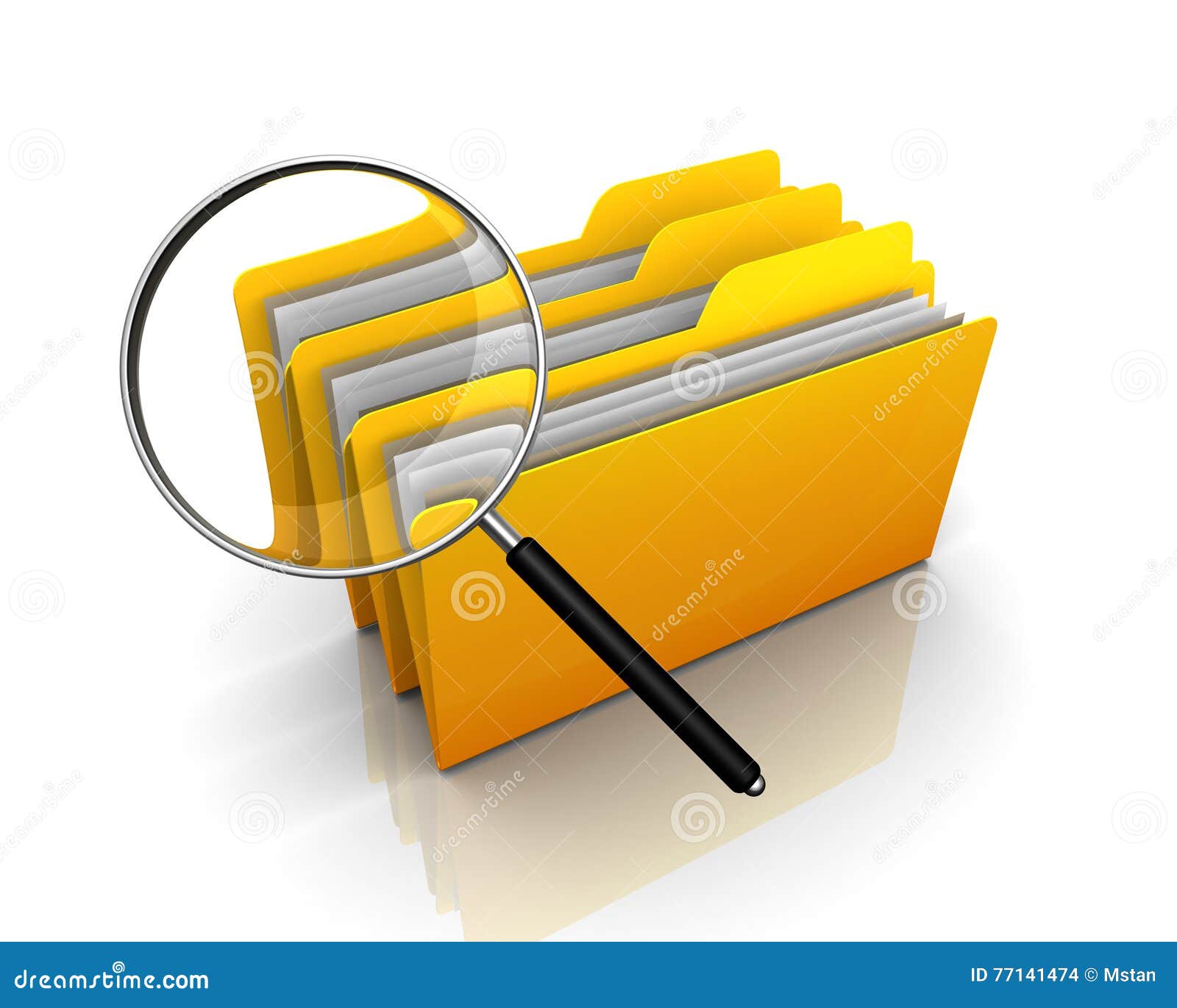 Searching File or Folder 3d Illustration Stock Illustration ...