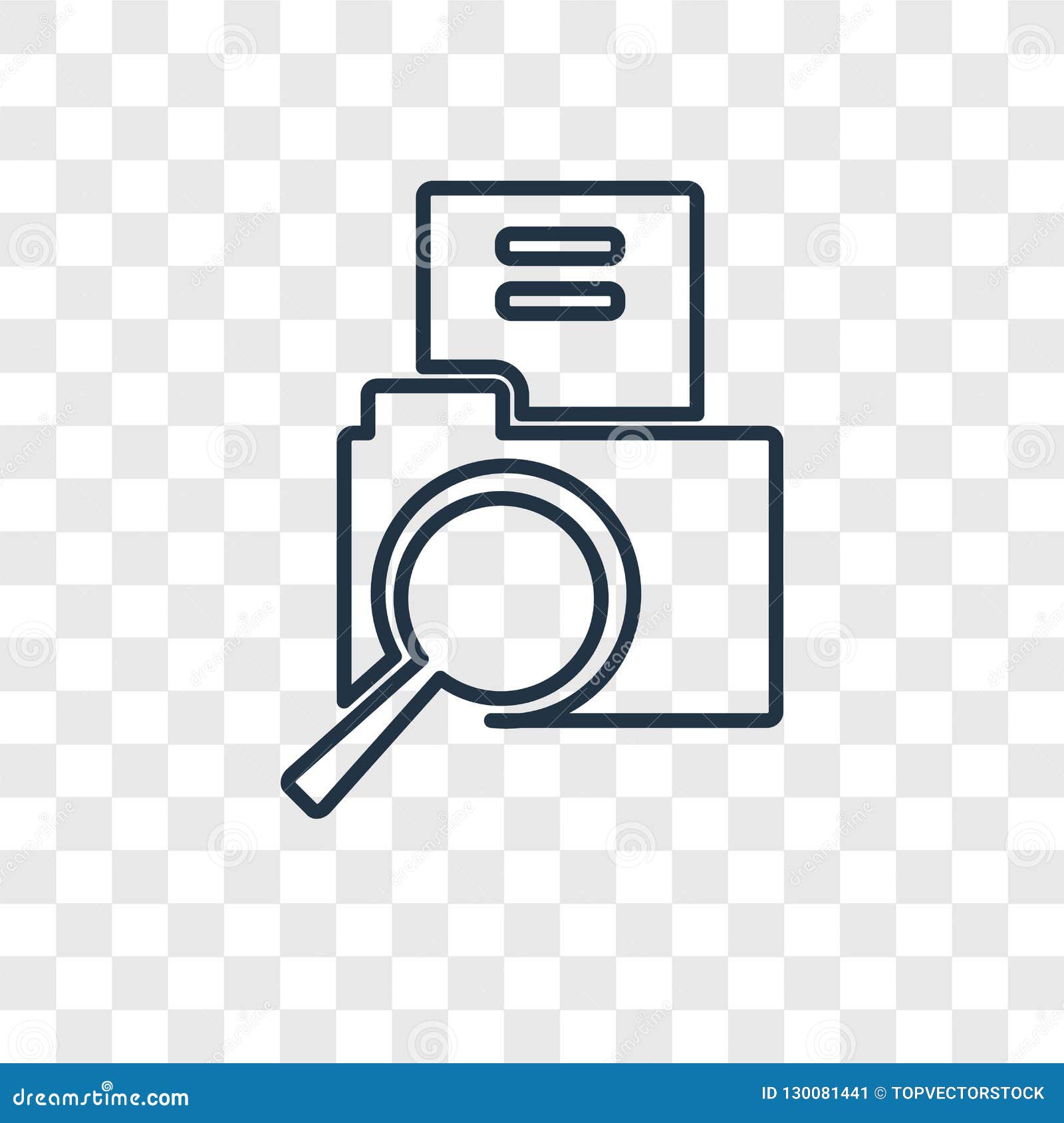 Searching Files Concept Vector Linear Icon on Transpare Stock Vector ...